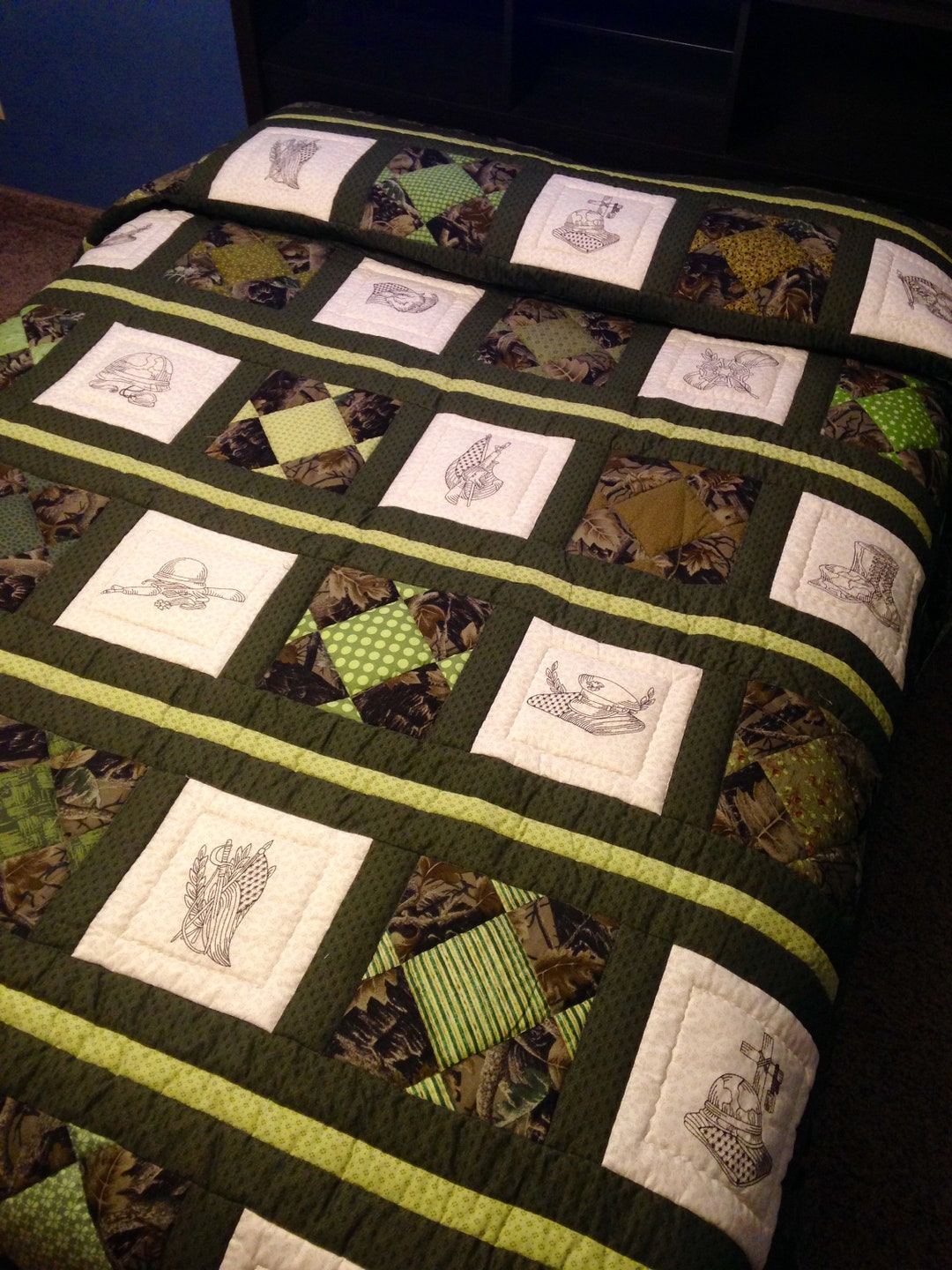 Military Queen Quilt Army Soldier Memorial Camouflage Army - Etsy