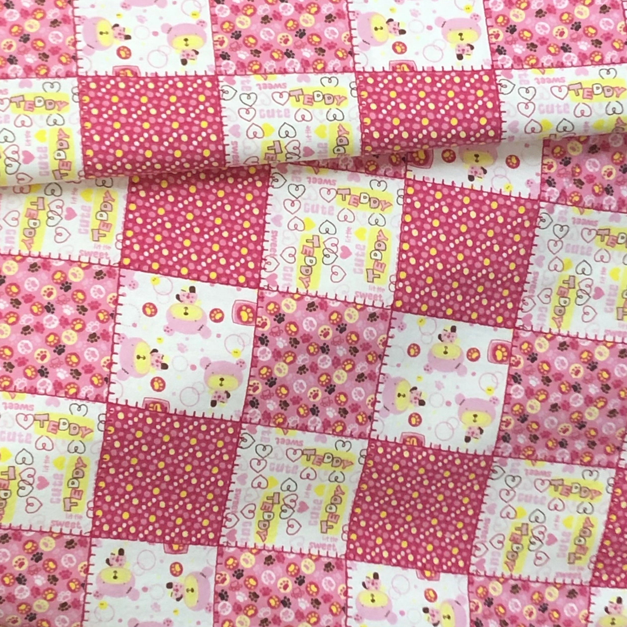 Cuddle teddy bear paw prints pink yellow brown teddybear | Etsy