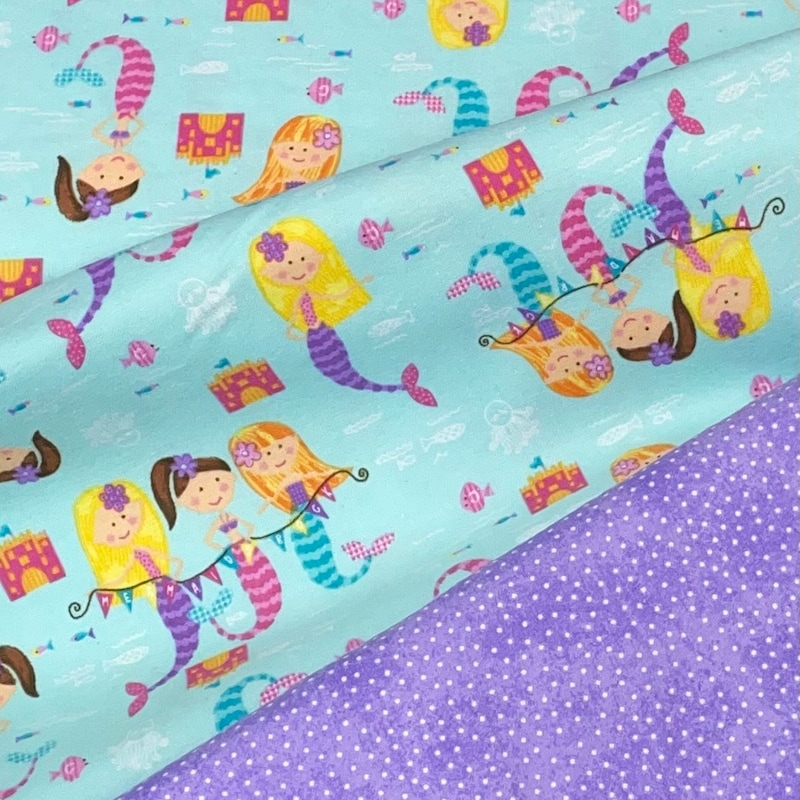 Flannel Mermaid Fabric - Etsy