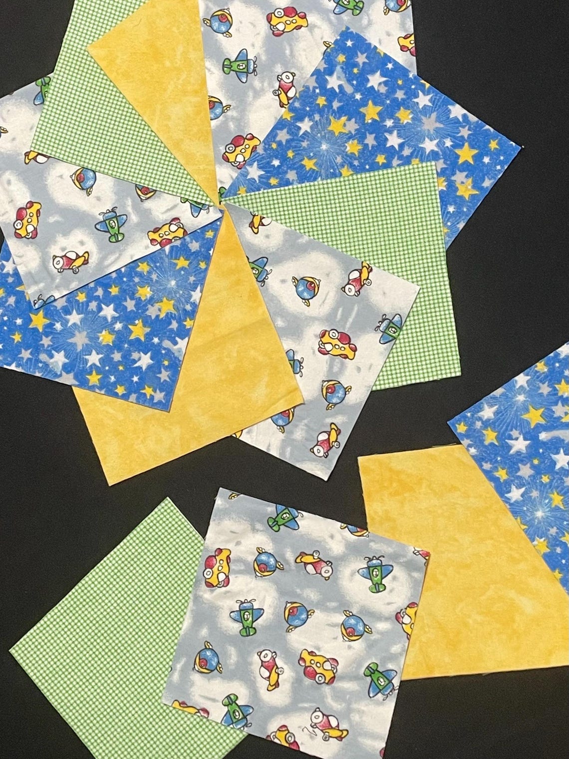 48 Airplane, 7 Inch Square Flannel Quilt Blocks, Pre Cut, Aviation ...