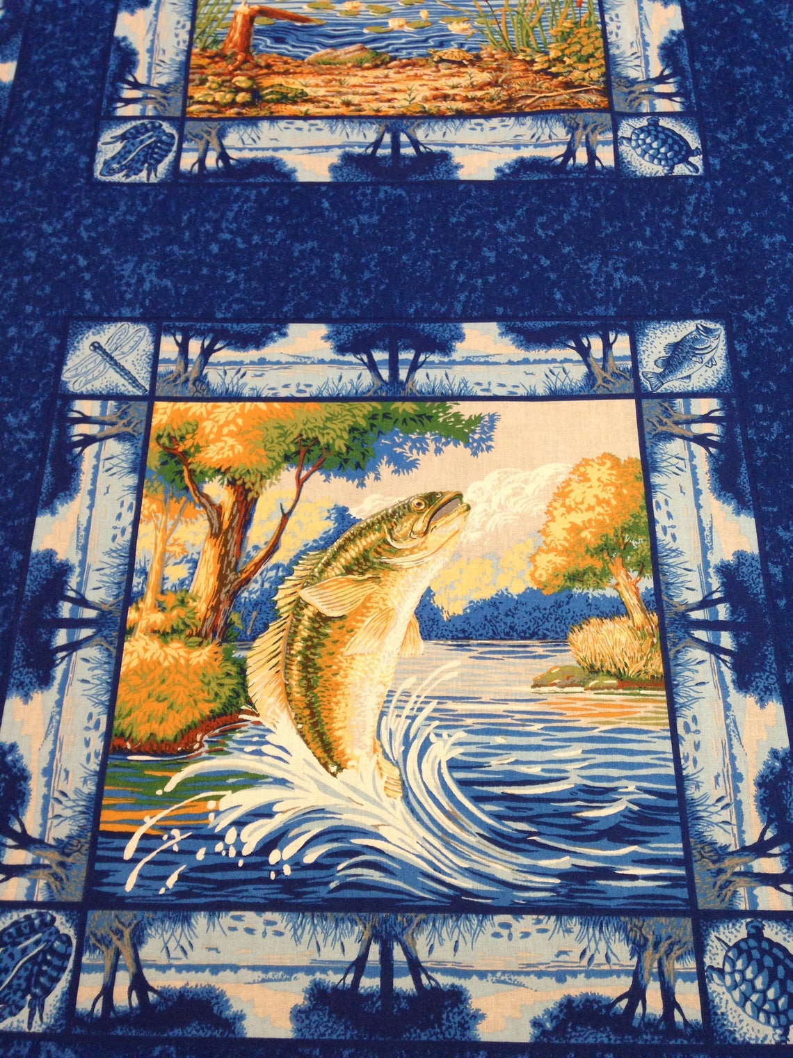 Fishing Trout Fabric Panel Wildlife Fish Tournament Beaver - Etsy