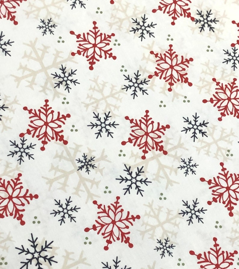 Timber Gnomies Snowflake FLANNEL Fabric by Henry Glass Red - Etsy
