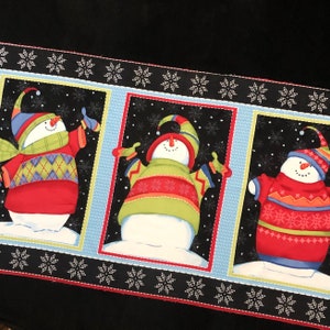 Snowman Sweater Weather Christmas Flannel Fabric Bundle, Fabric Panel ...