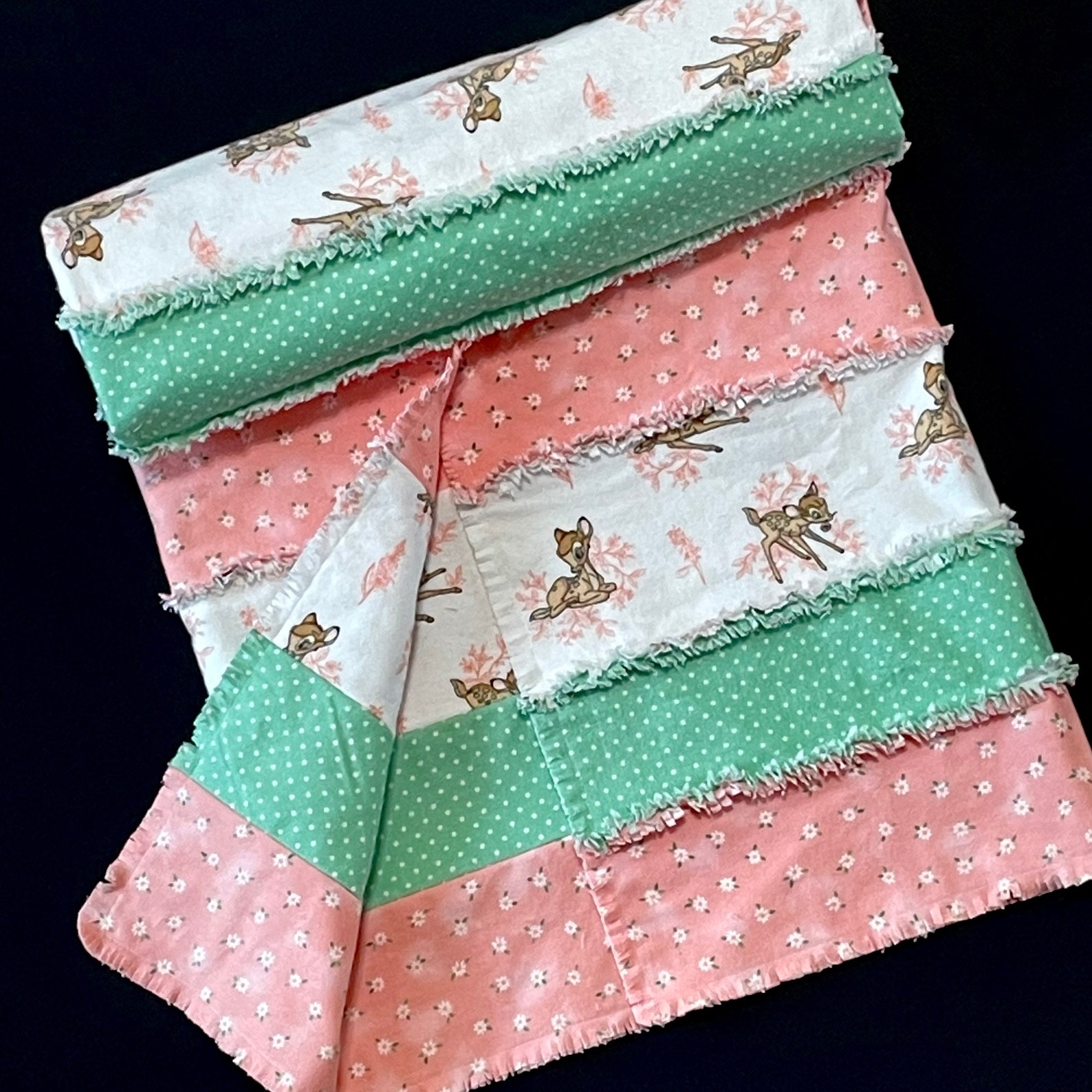 Bambi Baby Blanket Strip Rag Quilt Kit so Cute Pre-cut - Etsy