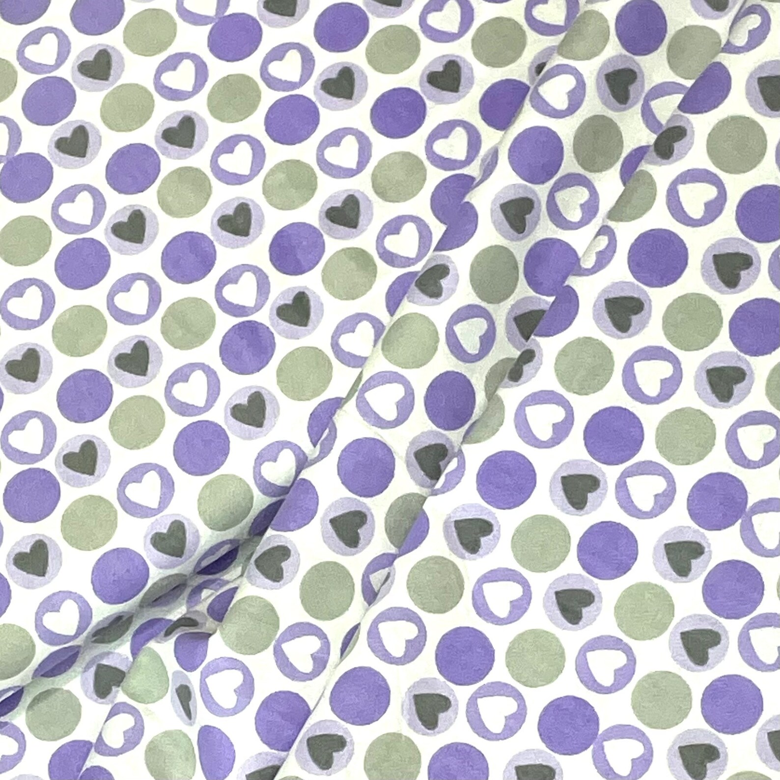 Purple Heart Fabric Valentine Tossed Hearts Gray Purple - Etsy