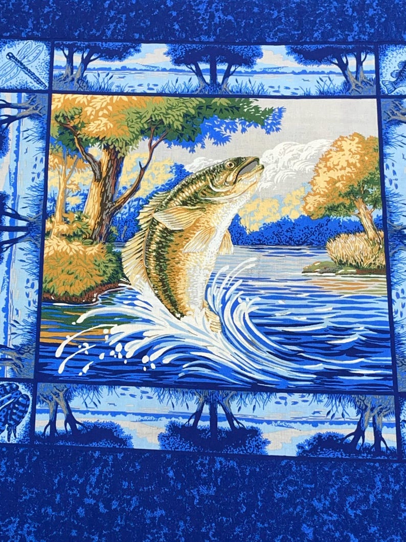 Fishing Trout Fabric Panel, Wildlife Fish, Tournament Beaver Lake Fish ...