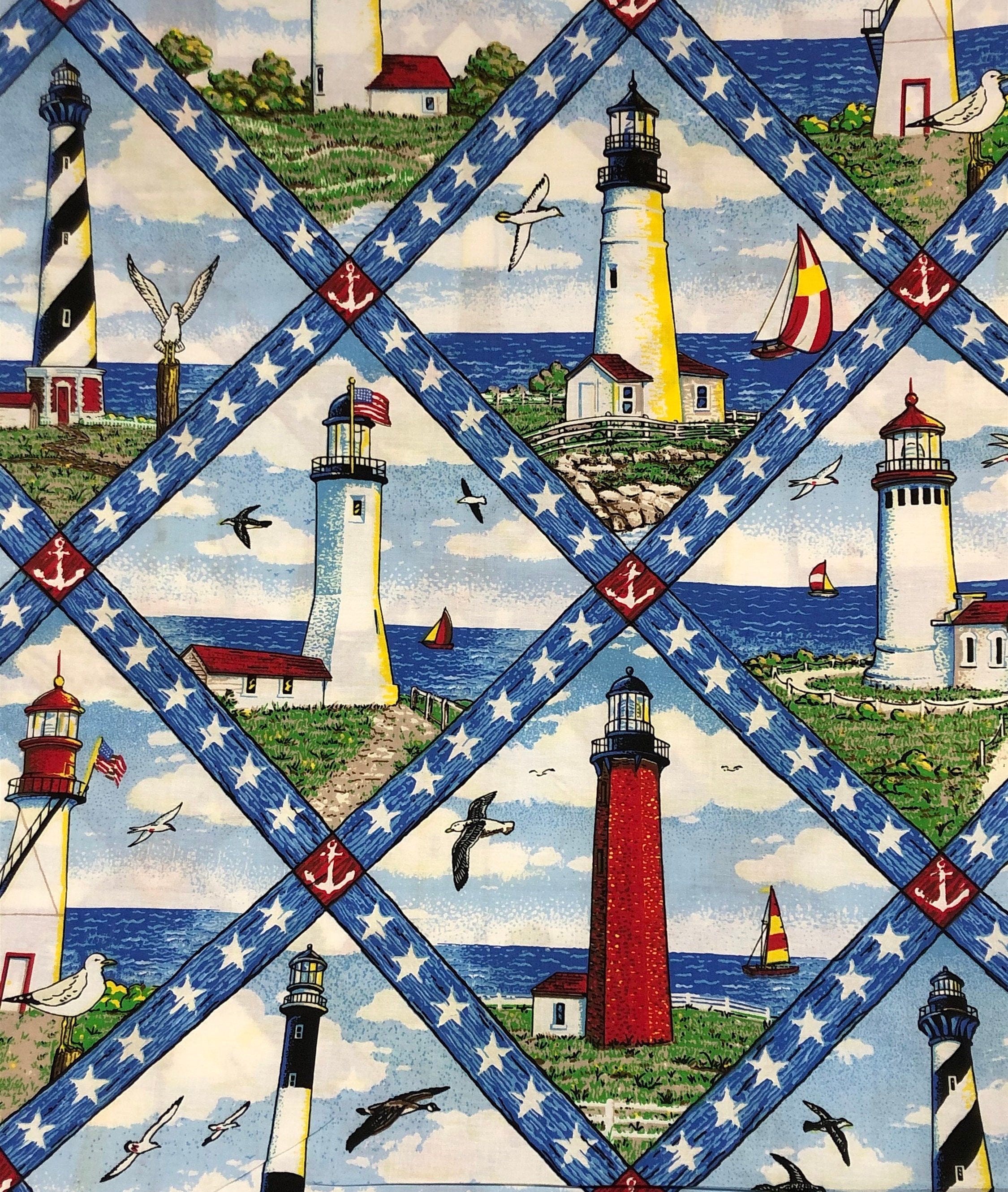 Light Blue Nautical Fabric - Etsy