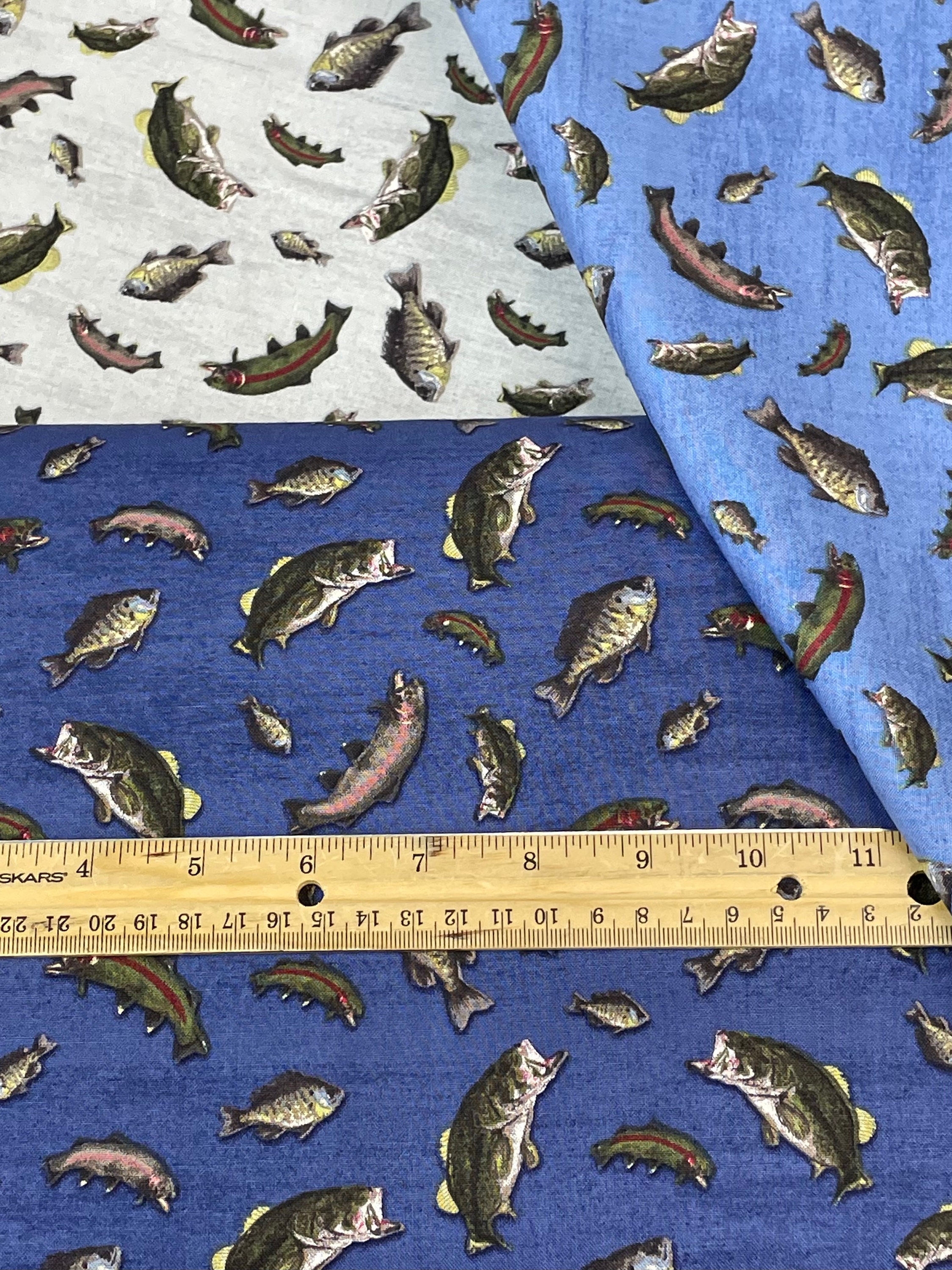 Fishing At the Lake fisherman trout fishing fabric Fishing | Etsy