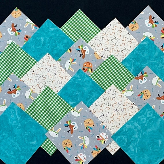 72 Woodland Animal Rag Quilt Kit Pre Cut Quilt Blocks 7 | Etsy