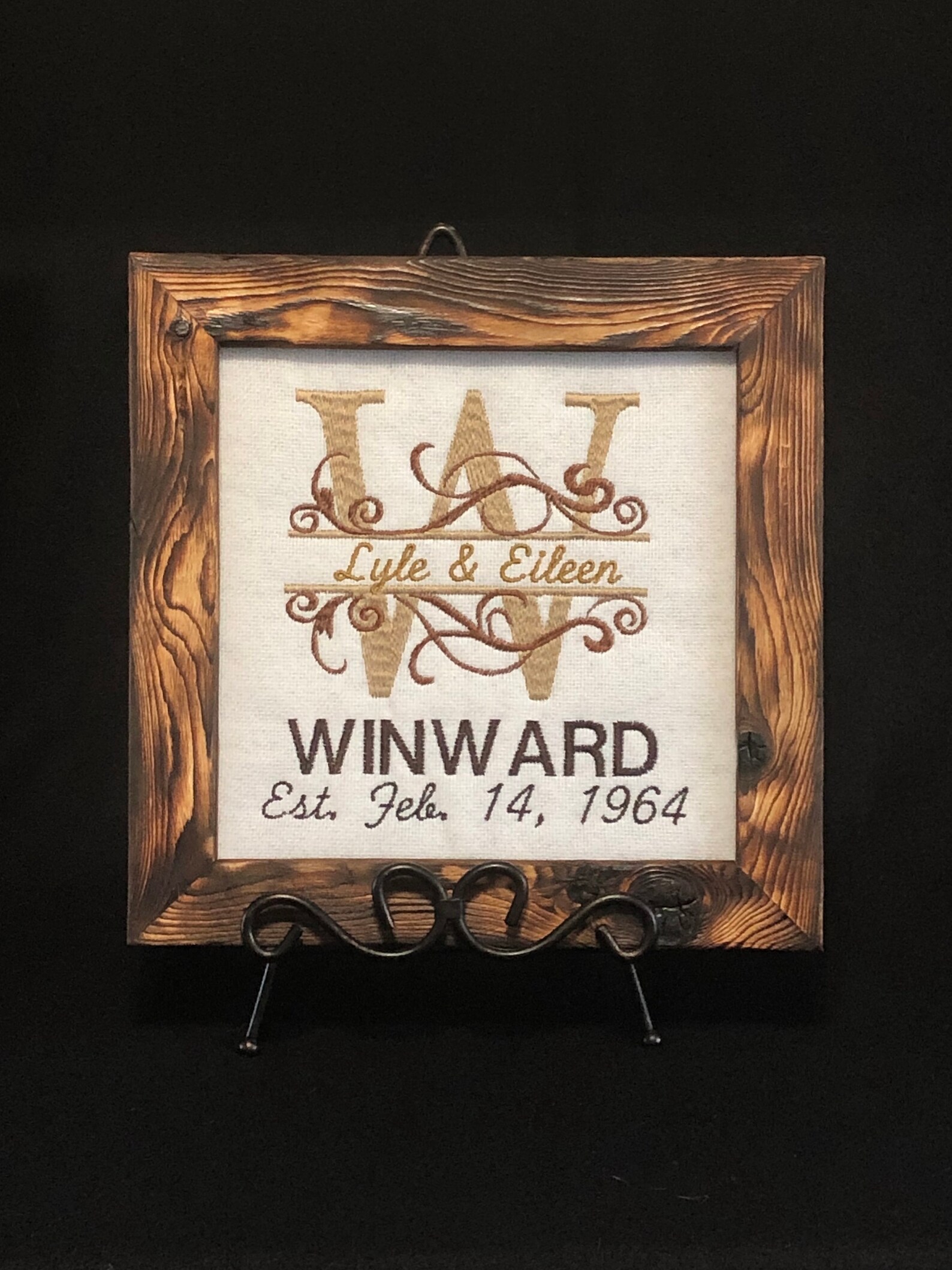 Personalized Name Sign, Wedding Date, Custom Embroidered on Screen ...