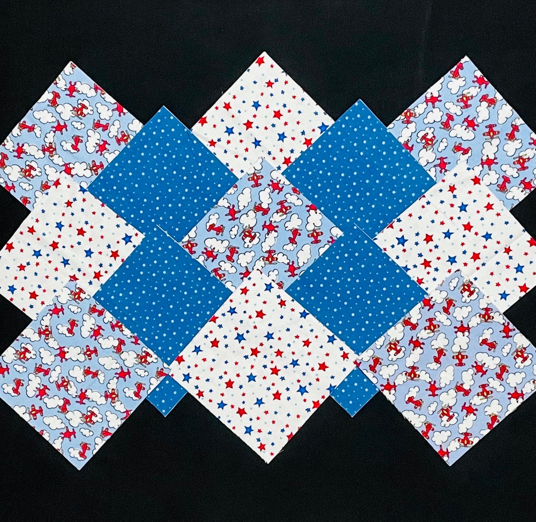 72 Airplane Airforce, 7" Flannel Square Quilt Blocks, Pre Cut, Aviation ...