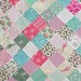 Pink Mint Green Floral Pieced Quilt Top, Handmade Girl Patchwork ...