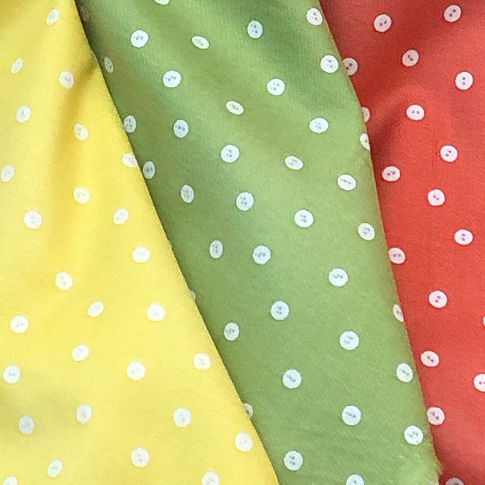 Painter's Palette Buttons Dots Coral Green Yellow by J - Etsy