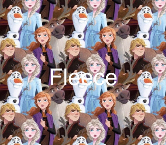 Frozen Elsa Anna Kristoff Olaf Stacked Fleece Fabric - Etsy