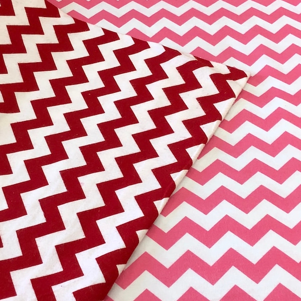 Red Chevron Fabric - Etsy