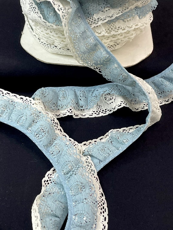 Bulk Ruffled Lace 5 Yards for 6.00 Dollars 2 Inch Ruffled Dusty Blue Lace Priced to Sale Discount Sale Price Sewing Decorating Etsy Ireland