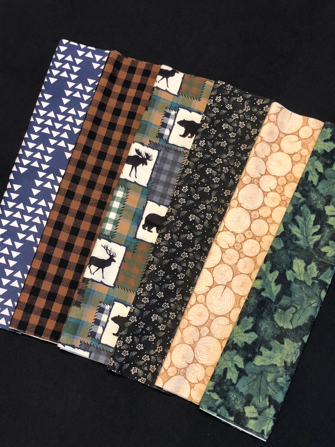 Woodland 1/2 Yards Outdoor Fabric Bundle, 6 Different Patterns, Plaid ...