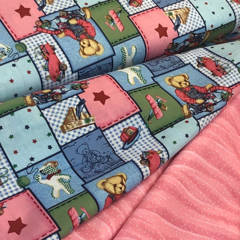 Blue Jean Teddy Bear Baby Girl Patchwork Fabric Puppy Dog - Etsy