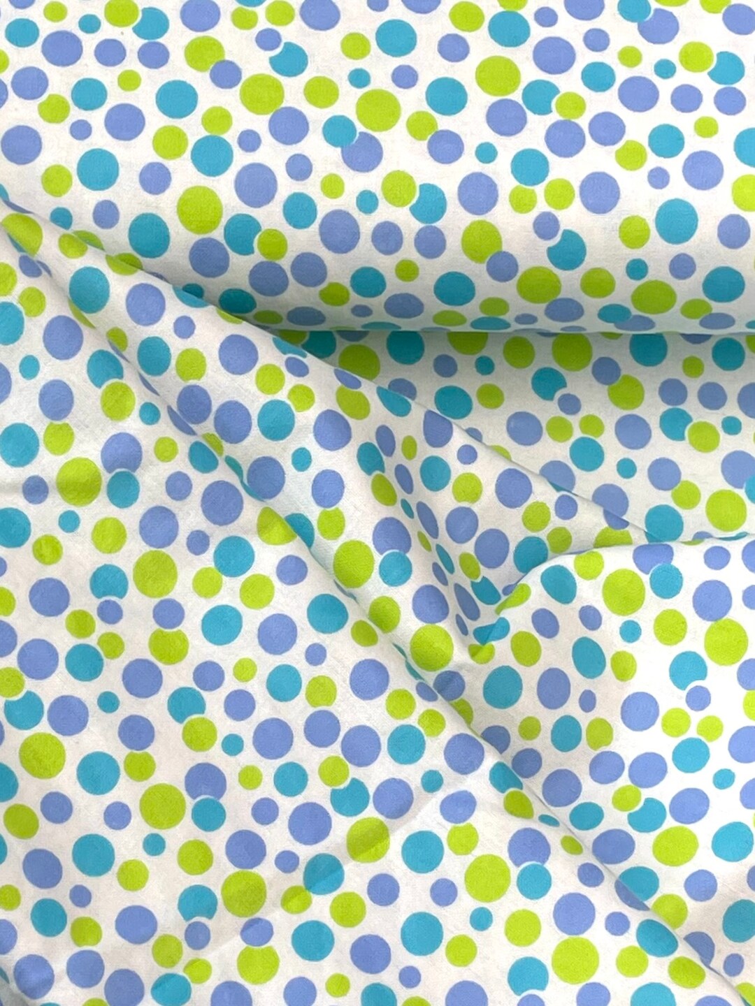 Polka Dot Flannel, White Aqua, Lime Green, Purple, Polka Dots, Quilting ...