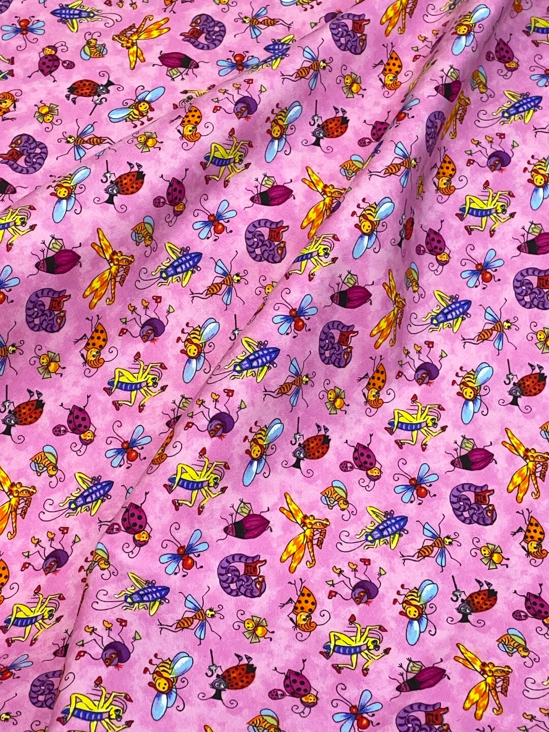 Insects on Pink, Funtime Brights, by Lyndhurst Studio, Ladybug, Honey ...