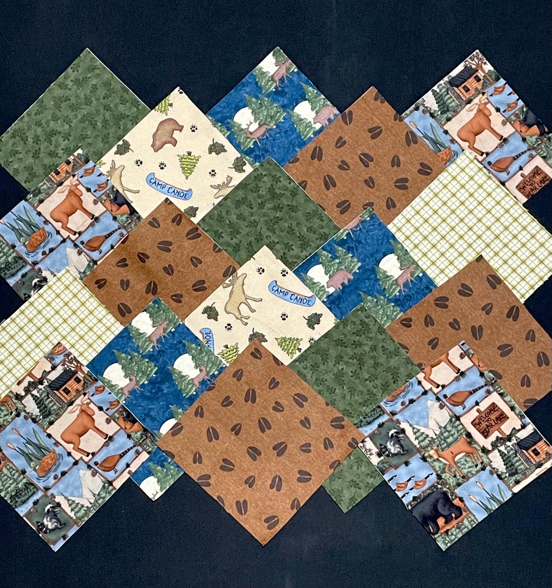 72 Bear Lake, Moose Wilderness 7 Pre Cut Cotton FLANNEL Squares ...