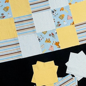 48 Farm Animals Pre Cut 7" Quilt Block Fabric Squares, Cow Pig Duck ...