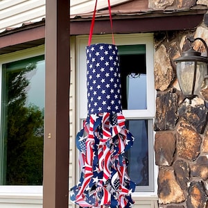 Patriotic Windsock USA American Flag Red White Blue, Stars Stripes ...