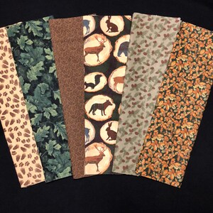 Woodland Animals 1/2 Yard of Fat Qtr Fabric Bundle, 6 Patterns, Moose ...