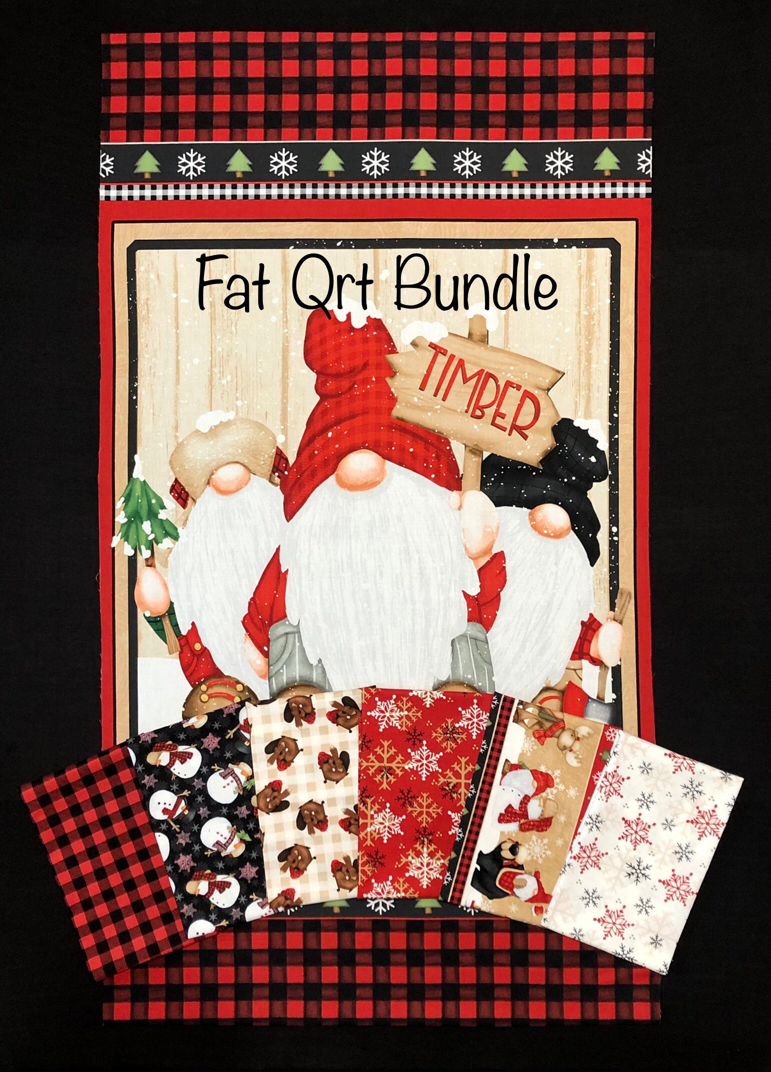 Timber Gnomies Tree Farm Banner Panel Quilt Kit - 68" x 80" - Fabric ...
