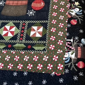 Snowdays Fabric Panel Quilt Kit, Soft Flannel, Candy Cane, Snowman ...