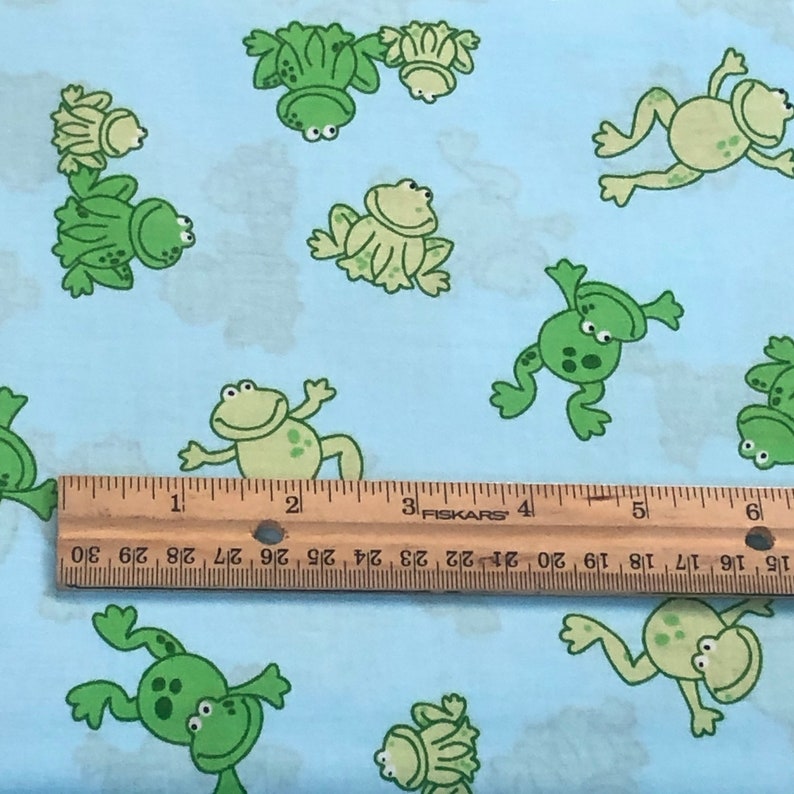 Froggy Frogs fabric toad fabric green orange blue toad | Etsy