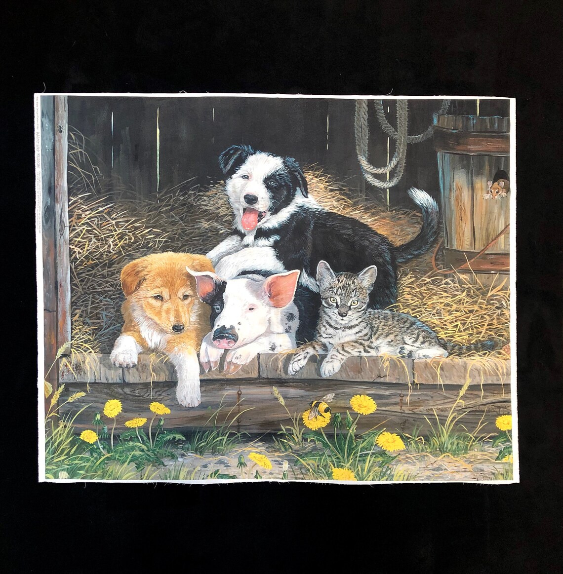 Puppy Dog Kitten Barnyard Friends Fabric Panel Riley Blake - Etsy
