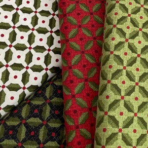 Maywood Snowdays Holly Berry Flannel, Christmas, Black Red Green White ...