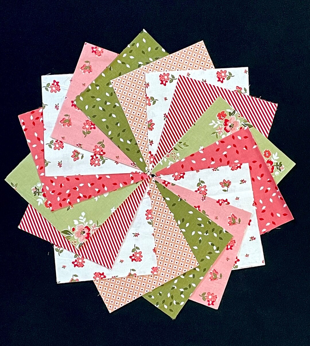 84 Floral Flower Summer Blush 7" Pre Cut Square Quilt Blocks, Quilting ...