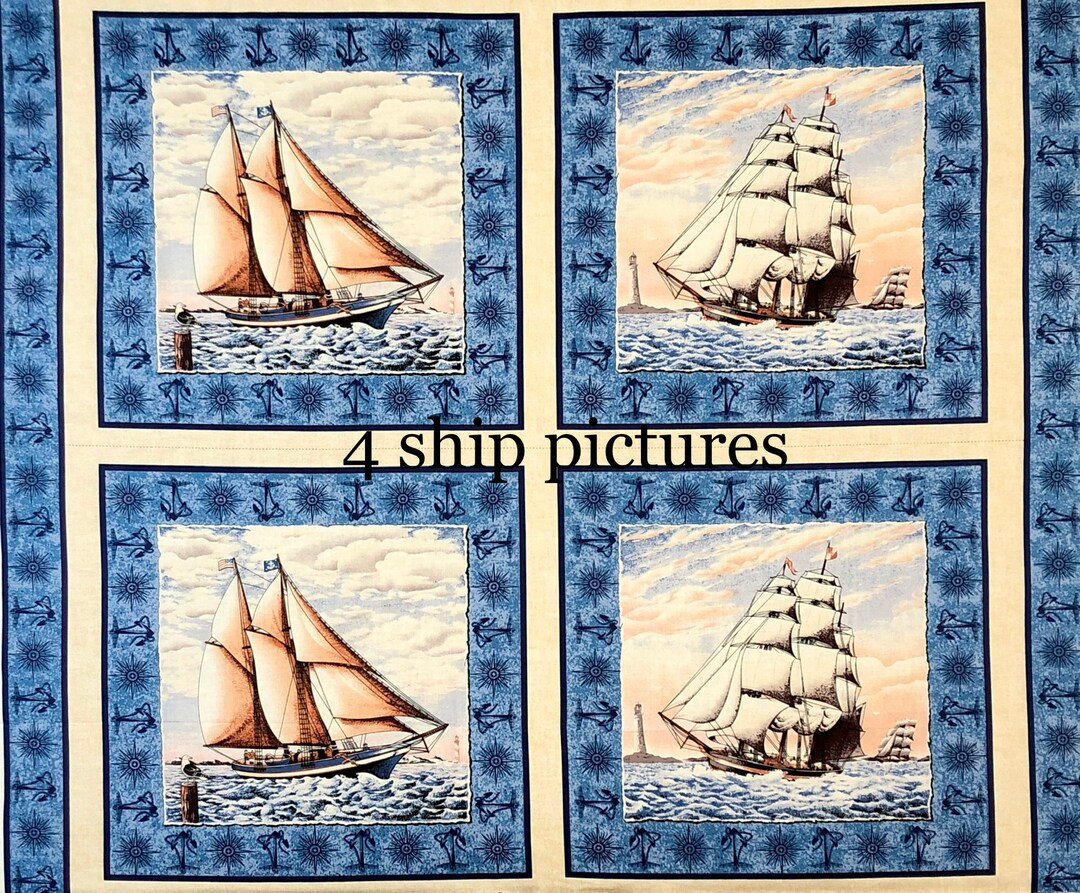 Ports of Call, Sail Boat, Beach Ocean Blue, Sand Beige Colors, Sailing ...