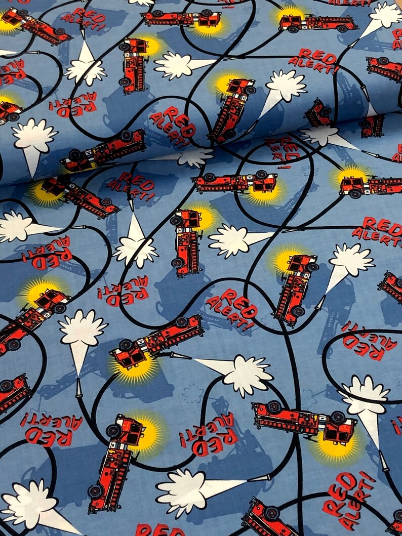 Red Alert Fire Trucks Fireman Fire Fighter Yellow Blue Red - Etsy