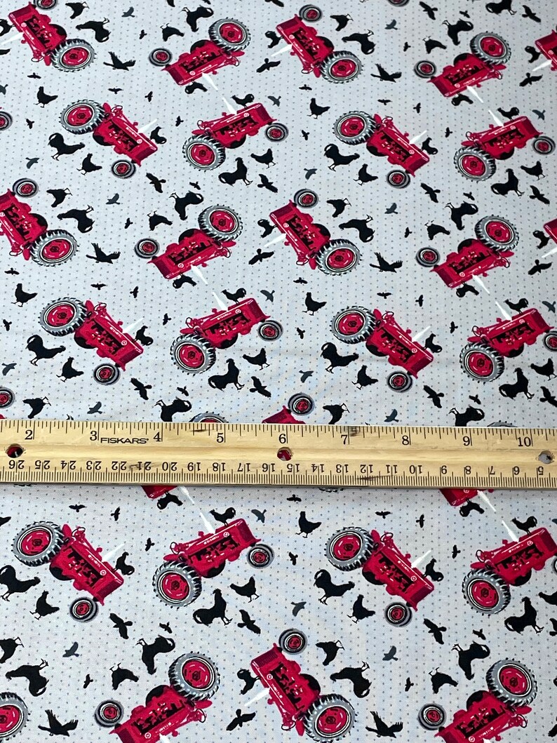 Tractor Scarlet Farm Fabric by Studio E 100% Cotton Country - Etsy