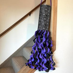 Halloween Decoration, Windsock, Spider Cob Web, Black Purple, Hanging ...