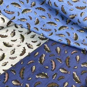 Fishing- at the Lake, Fisherman, Trout Fishing Fabric, Fishing Lodge ...