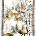 Snowy Woods Fabric Panel, Pine Tree Cabins Winter Woodland Fabric, by ...