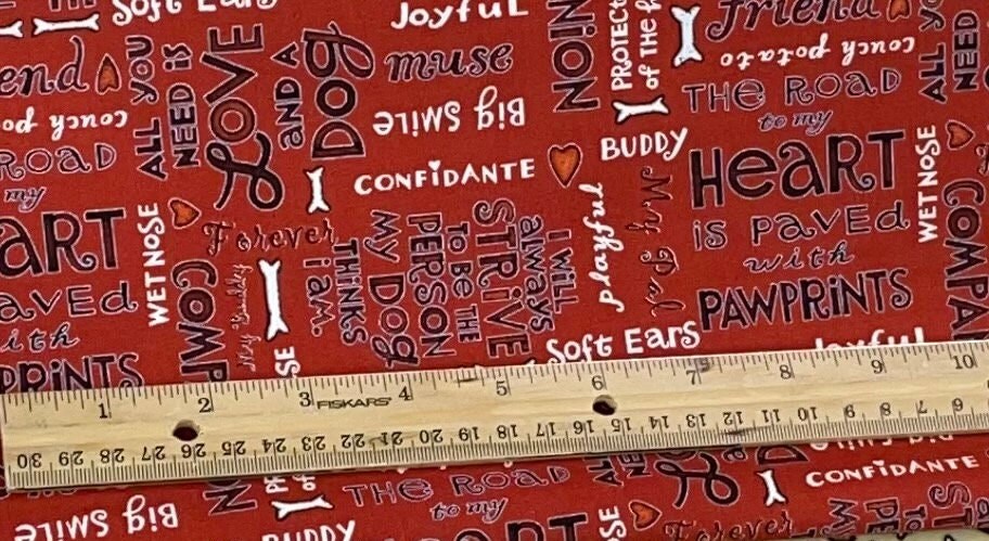 Puppy Dog Dog Bones Paw Prints Red All You Need is Love and | Etsy