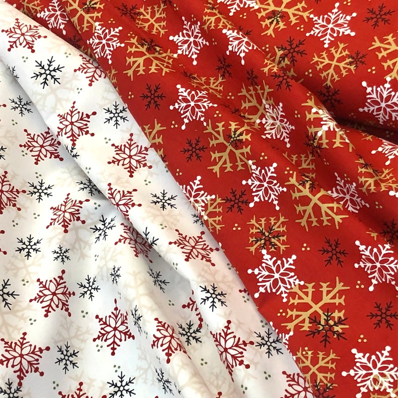 Timber Gnomies Snowflake FLANNEL Fabric by Henry Glass Red - Etsy