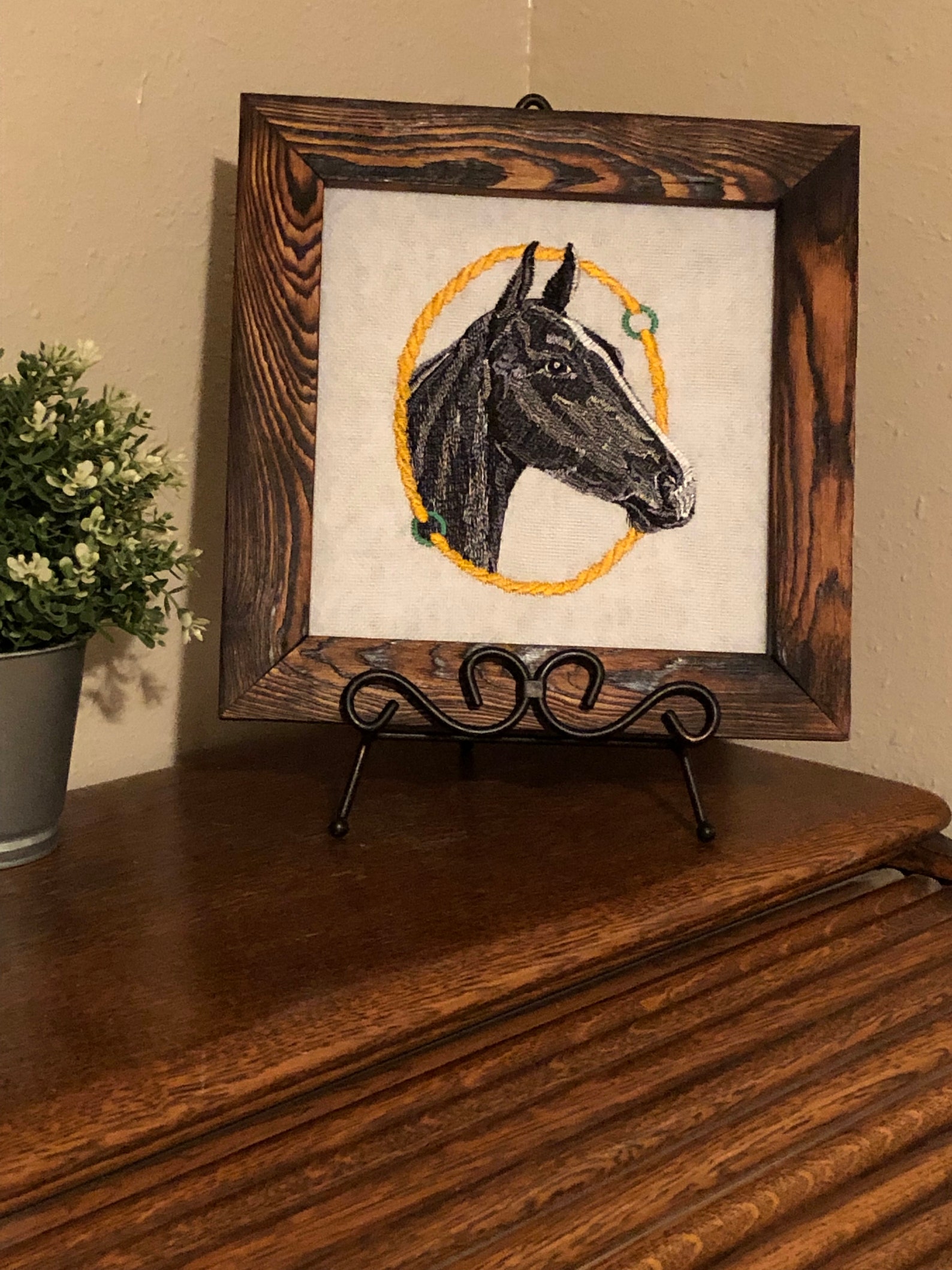 Horse Head Picture Frame Embroidered Wall Hanging on Screen - Etsy
