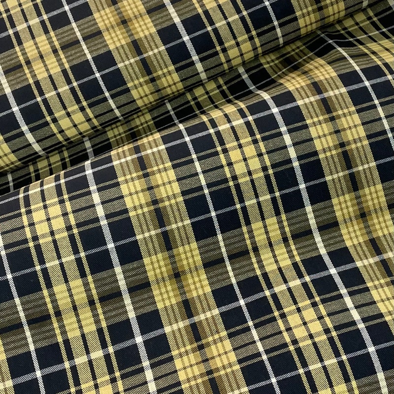Yellow Plaid Fabric - Etsy