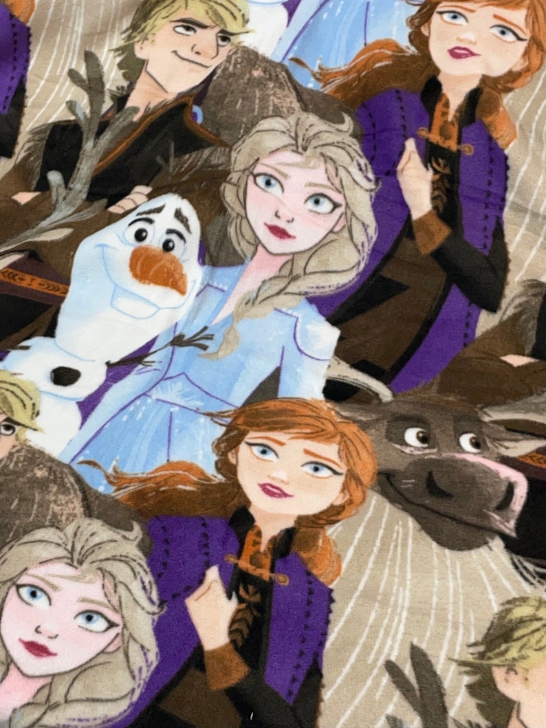 Frozen Elsa Anna Kristoff Olaf Stacked Fleece Fabric - Etsy