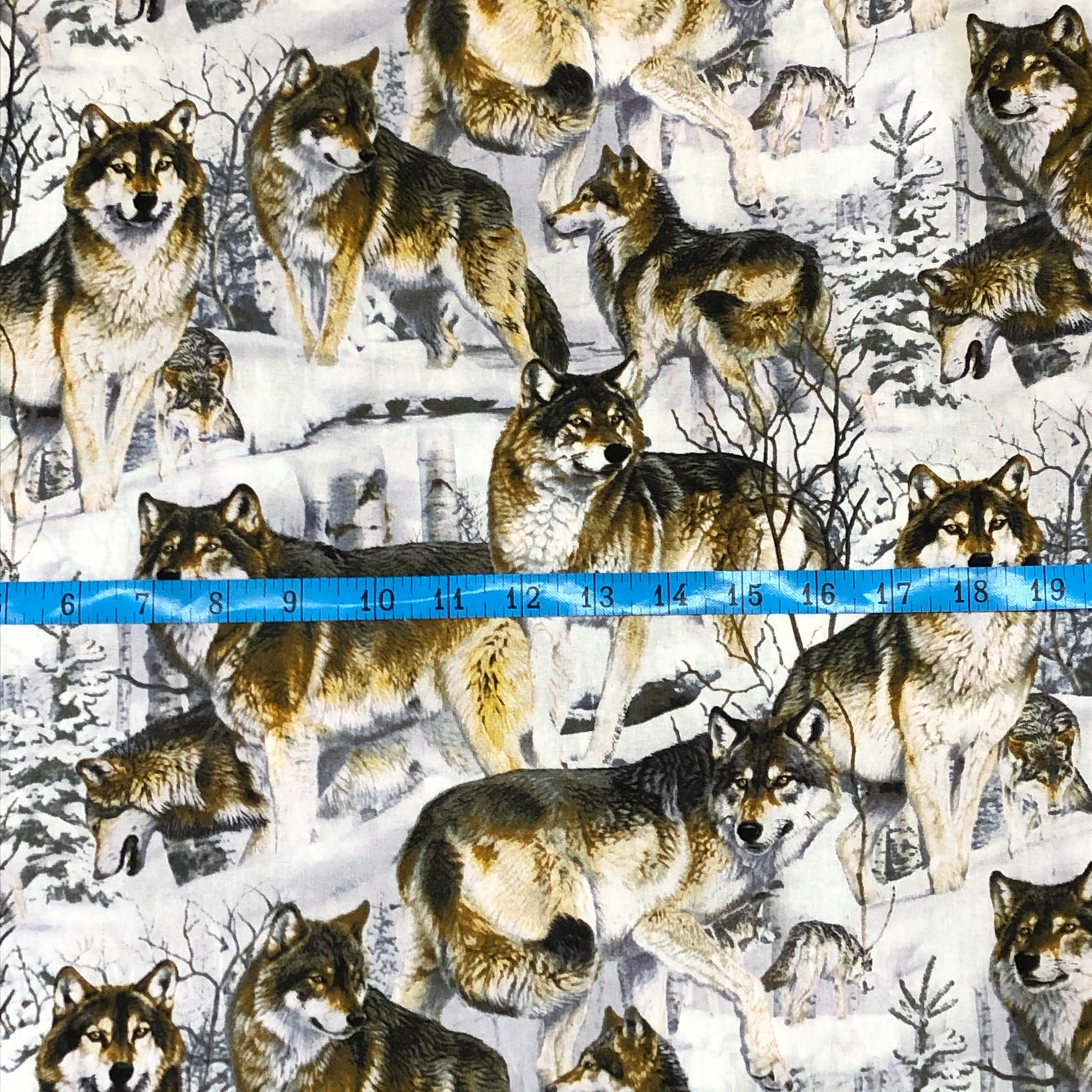 Wolf fabric wild wilderness wolf pack black white | Etsy