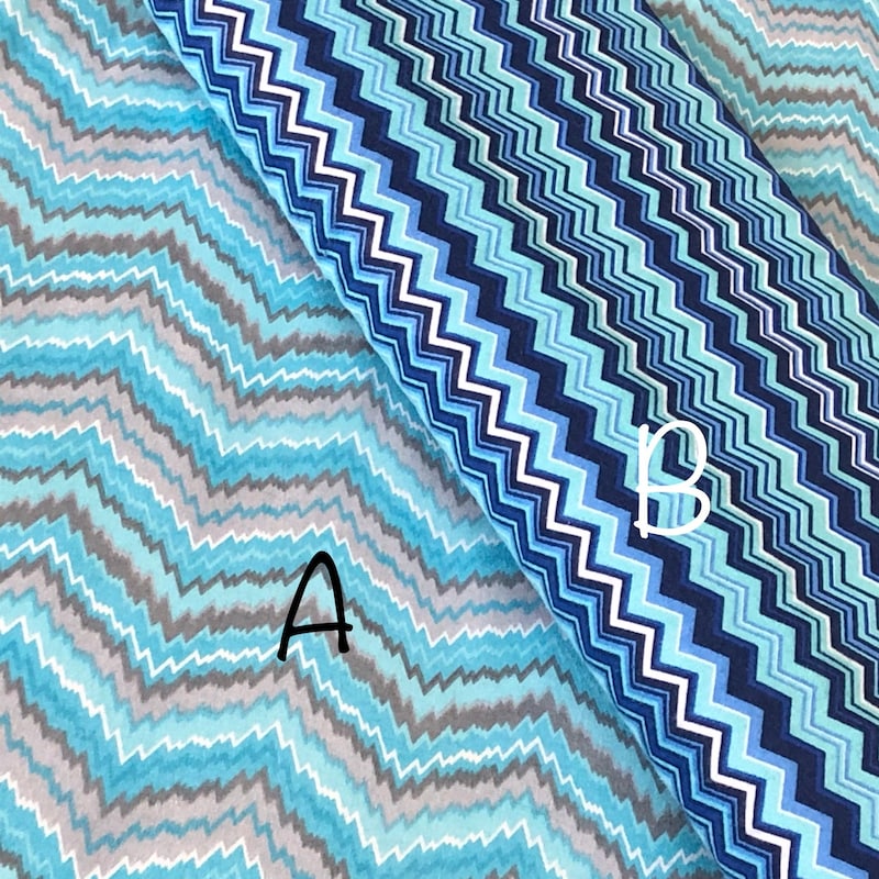 Blue Chevron Fabric - Etsy