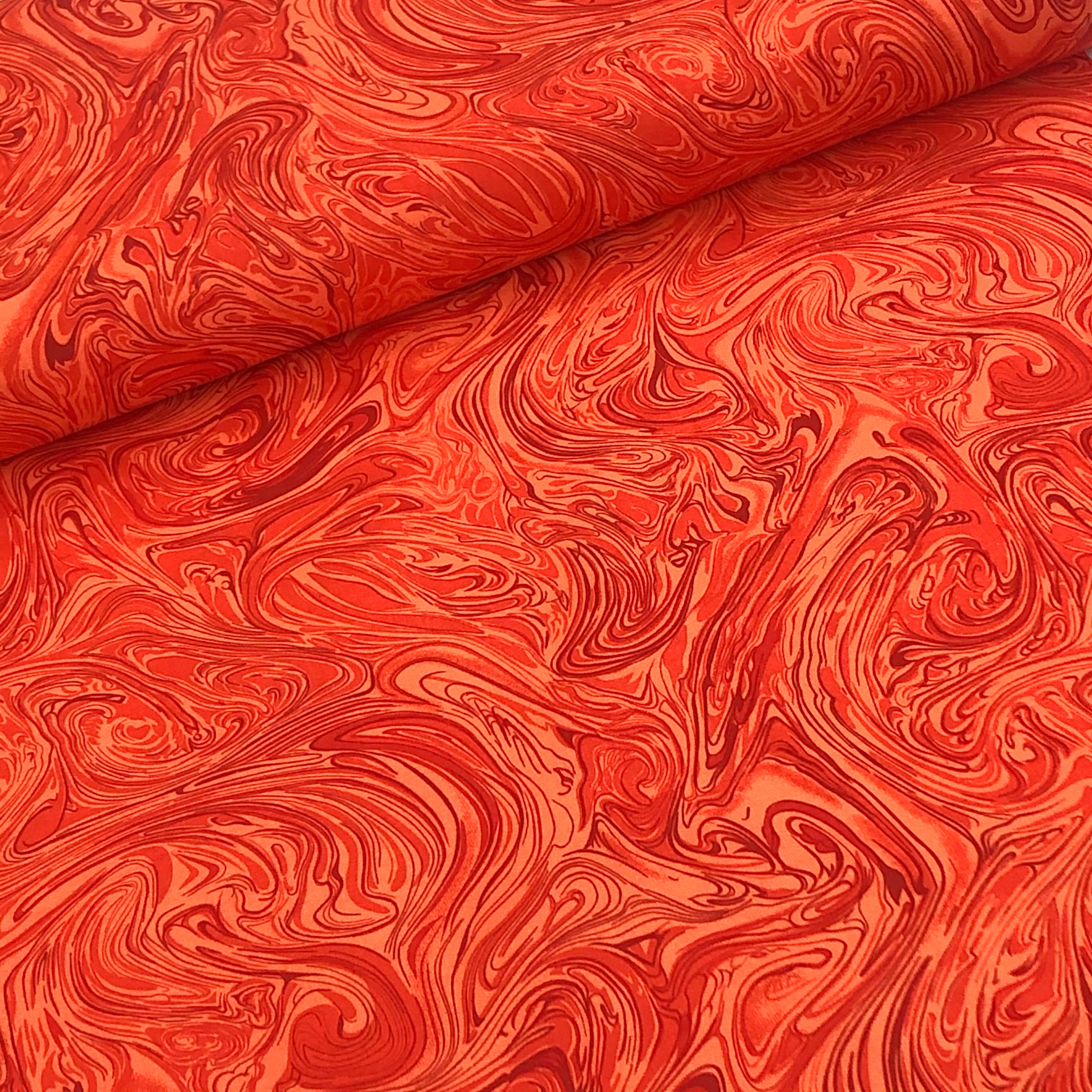 Marblecious Marble Fabric, Orange Green Purple Tan, Swirl Marble Cotton ...