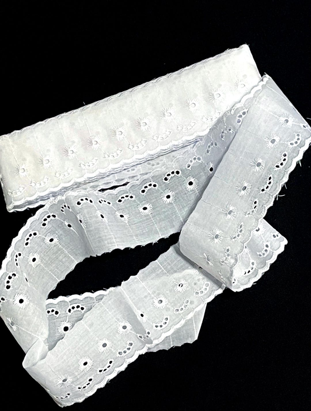 White Eyelet Lace, Bulk Lace, 2.5" Wide, Girl Dress Lace, Wedding Dress ...