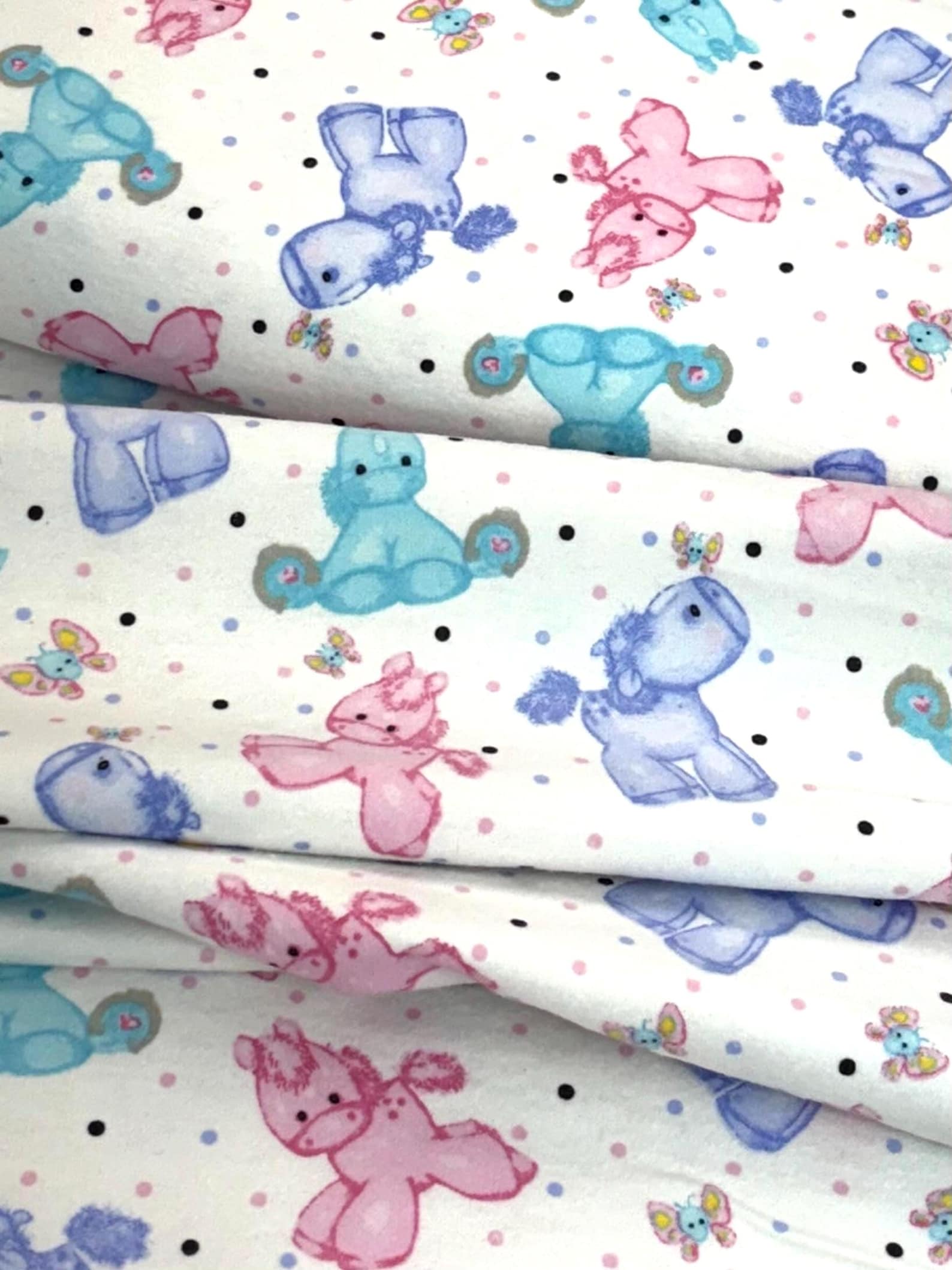 Pony Horse Flannel Bundle With 3 Other Matching Flannels, Aqua ...